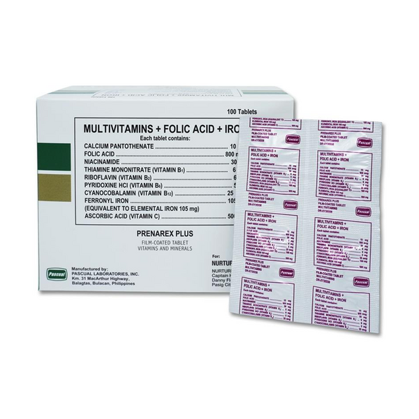 PRENAREX PLUS Multivitamins / Folic Acid / Iron Film-Coated Tablet 100 ...